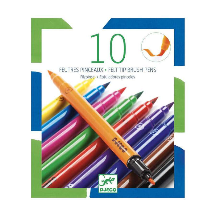 Djeco 10 Double-ended Felt Tip Pens - Classic Colours